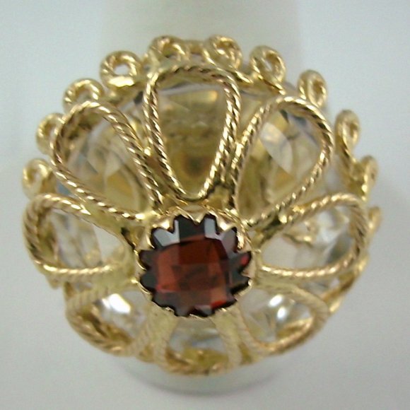 QVC | Jewelry | 55ct Quartz Garnet Rope Ring 14k Gold | Poshmark